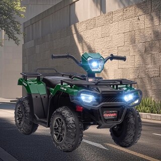12V Kids Electric Ride On ATV Quad, Wear-Resistant Tread, USB and AUX ...