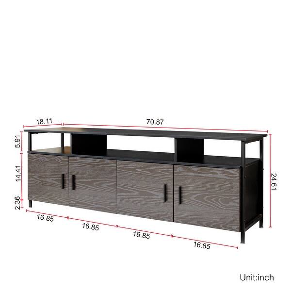 Black modern simple wood grain TV cabinet 80-inch TV stand - Bed Bath ...