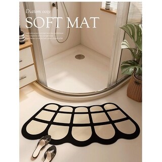 Curved Bath Mat, Microfibre Corner Shower Mats Non Slip - Bed Bath ...