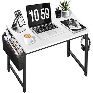 Computer Desk for Bedroom White Modern Writing Table - Bed Bath ...