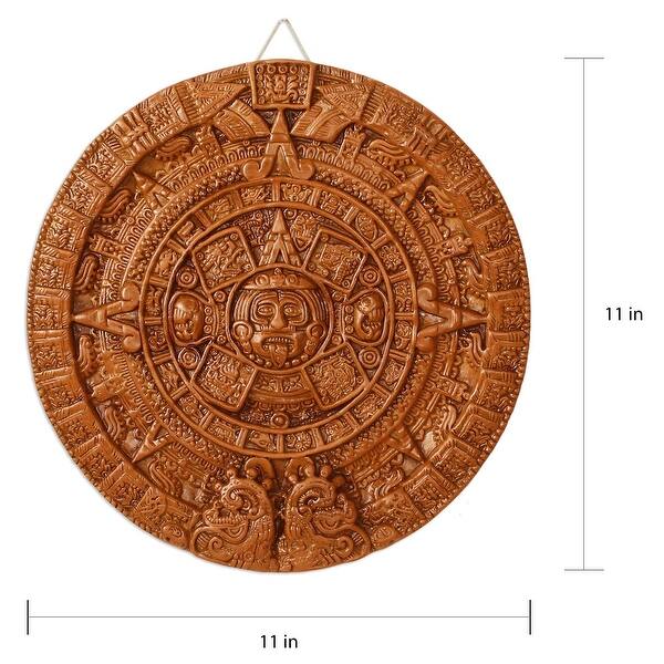 Handmade Ceramic 'Brown Aztec Calendar' Plaque - Bed Bath & Beyond ...