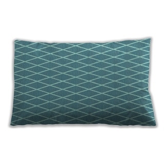Ahgly Company Patterned Indoor-Outdoor Dark Cyan Green Lumbar Throw ...