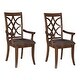 Carpenter Brown and Dark Walnut Cross Back Arm Chairs (Set of 2) - Bed ...