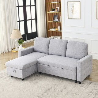 Reversible Sleeper L-Shaped Combo Sofa Bed, Transformable Pullout ...