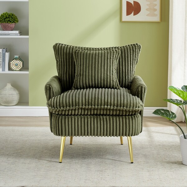 Accent Chair Armchair with Metal Feet and Throw Pillow Bed Bath Beyond 42144645