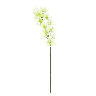 Set of 3 Cream Green Artificial Vanda Orchid Singapore Flower Stem ...