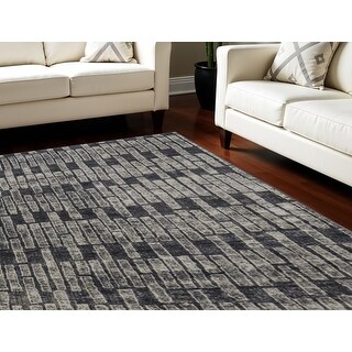 Geometric Rectangle Industrial Style Rug - 165' X '122' X '0.41 - Bed ...