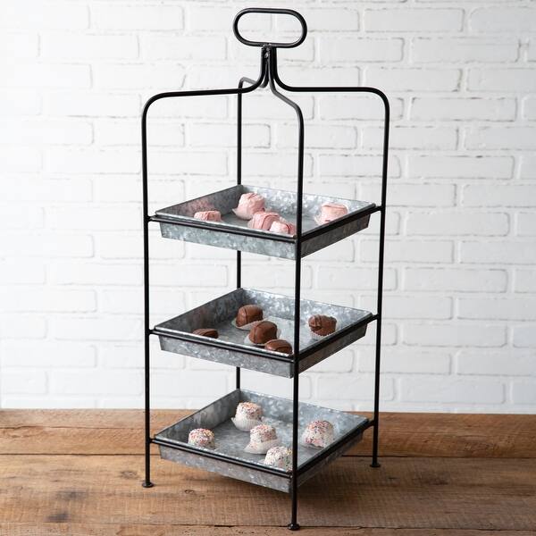 Three-Tier Square Display Stand - 11''W x 11''D x 31''H - Bed Bath ...