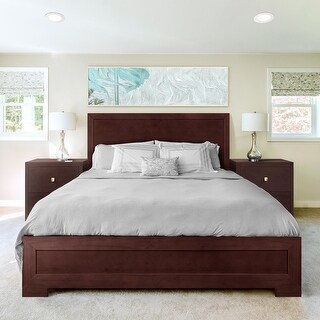 Oxford Wooden Platform Bed in Cherry Finish - On Sale - Bed Bath ...