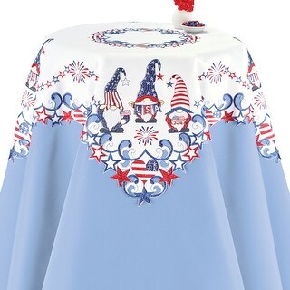 Embroidered Patriotic Americana Gnomes Table Linens - Square - Bed Bath ...