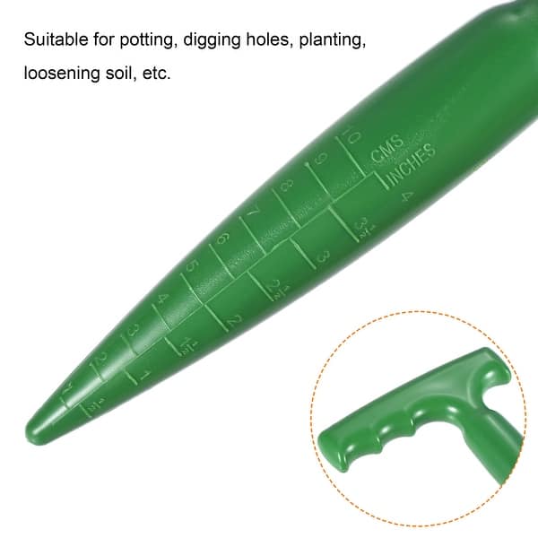 Plastic Hand Dibber with Handle, Sturdy Hand Held Bulb Planter, Green 3 ...