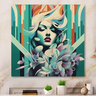 Designart "Mesmerizing Female Art Deco" Fashion Woman Metal Wall Art ...