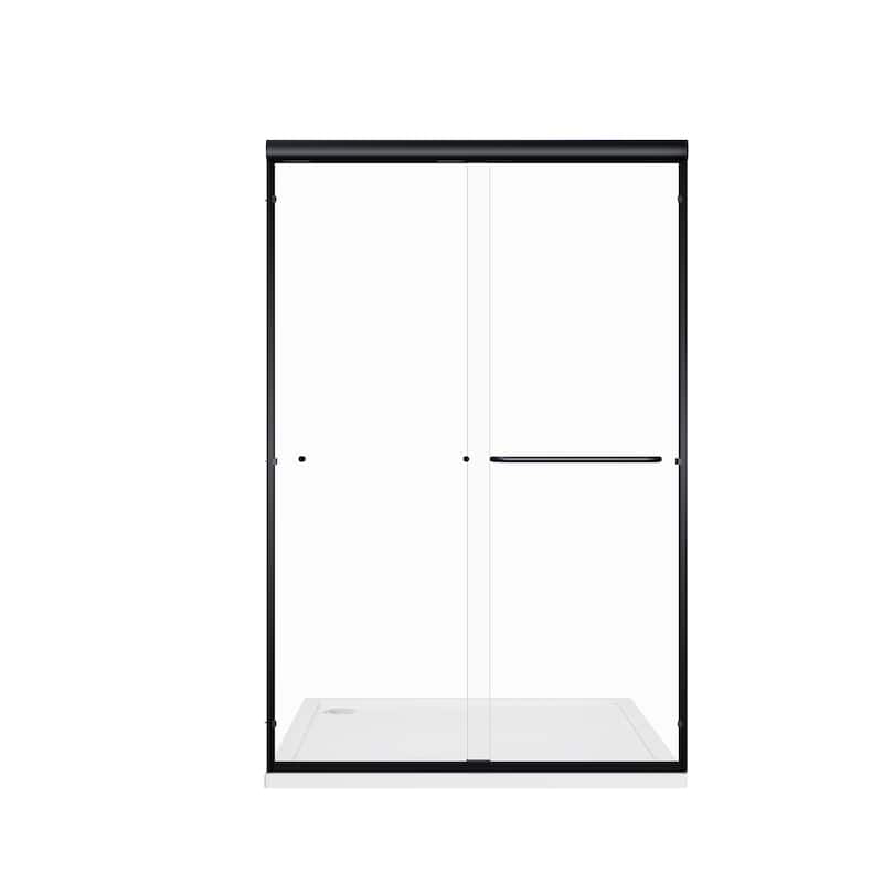 Elegant Semi Frameless Sliding Shower Door 46 5 In 48 In W X 72 In