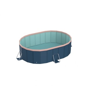 1.8m oval free inflatable garden PVC swimming pool dark blue - Bed Bath ...