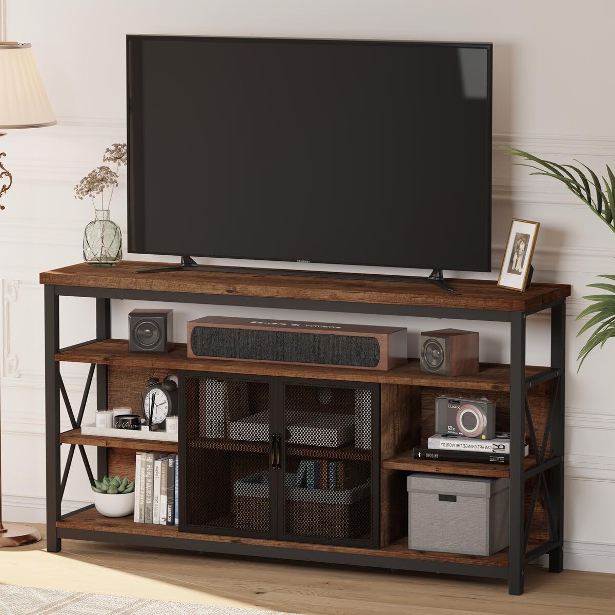Tall TV Stand for TVs up to 65 Inch Industrial Wood Entertainment Center with Storage Cabinet Farmhouse TV Console 32 Inch Bed Bath Beyond 41398892