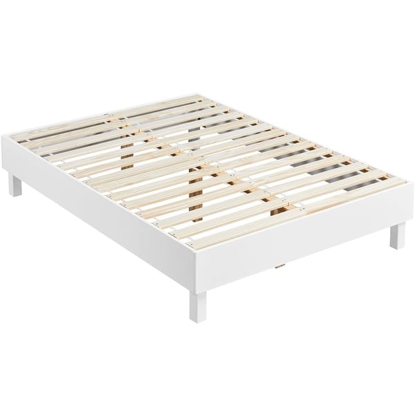 Yaheetech Wooden Bed Frame Solid Pine Wood Mattress Foundation - Bed ...