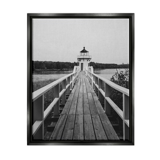 Stupell Rustic Lighthouse Photography Framed Floater Canvas Wall Art ...