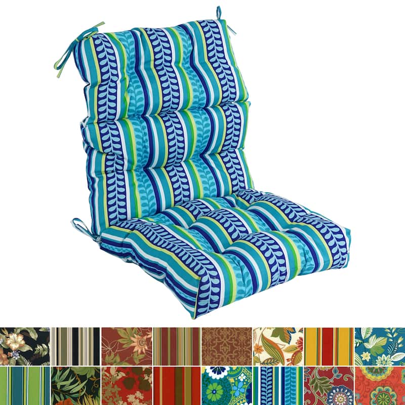 Multi-section Tufted Outdoor Seat/Back Chair Cushion (Multiple Sizes ...