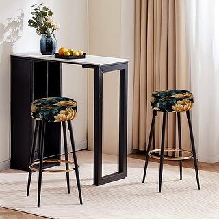 Designart - Vintage Yellow Damask Nostalgia - Upholstered Damask Bar ...