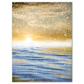 Sunset Over the Sea with Snow - Skyscape Photo Glossy Metal Wall Art ...