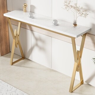 63 Inch Modern White Kitchen Bar Height Dining Table, Wooden Breakfast ...