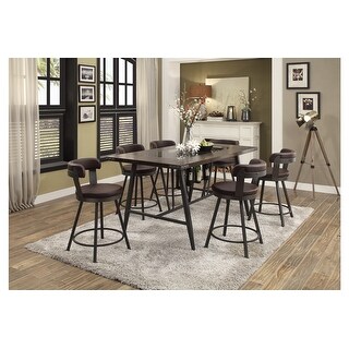 Karee Brown Faux Leather Counter Height Set - Bed Bath & Beyond - 39169611