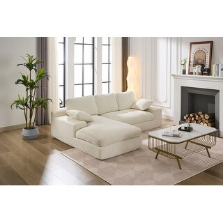 2-piece Free Combination Sofa Set, Modular L-Shape Cloud Sectional Sofa ...