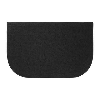 Begonia Textured Loop Black Slice Wedge Shaped Solid Kitchen Rug - (18 ...
