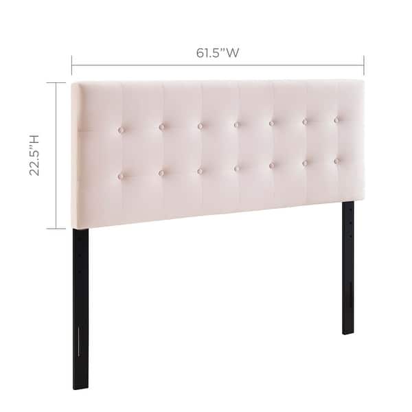 Carson Carrington Labbgard Queen Biscuit Tufted Velvet Headboard Bed