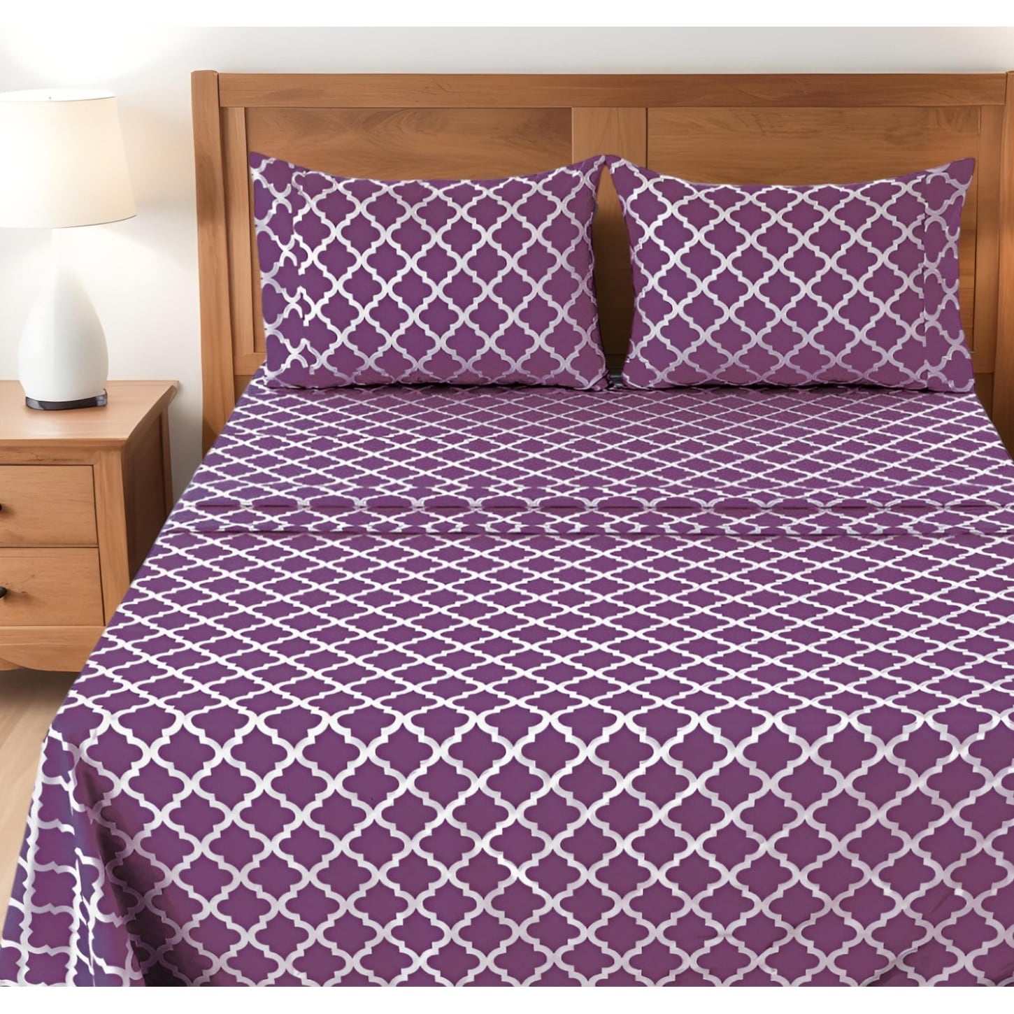 purple bed sheets double
