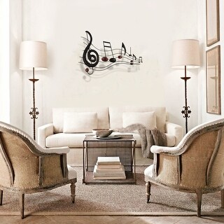 Metal Musical Notes Wall Hanging Art Decor, Black and Copper - Bed Bath ...
