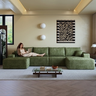 Cloud Sectional Sofa With 1 Ottoman, Modern Upholstered Couches ...