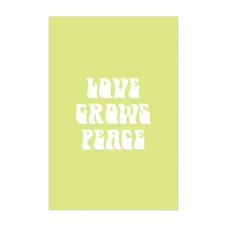 Love Grows Peace Green Typography Quotes Sayings Art Print/Poster - Bed ...