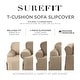 SureFit Heavyweight Cotton Duck One-Piece T-Cushion Sofa Slipcover with ...