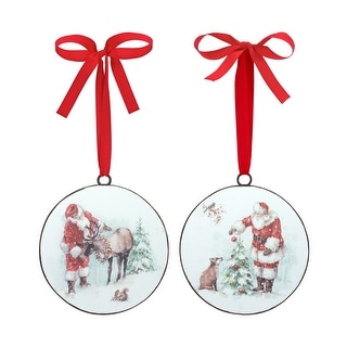 12ct Santa and Animal Christmas Disc Ornaments 5.75" - Bed Bath ...