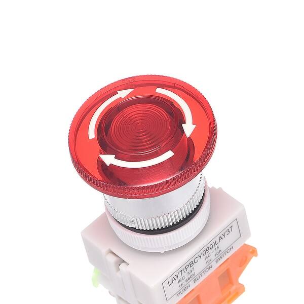 22mm Latching Emergency Stop Push Button Switch AC250V 10A 1NO 1NC ...