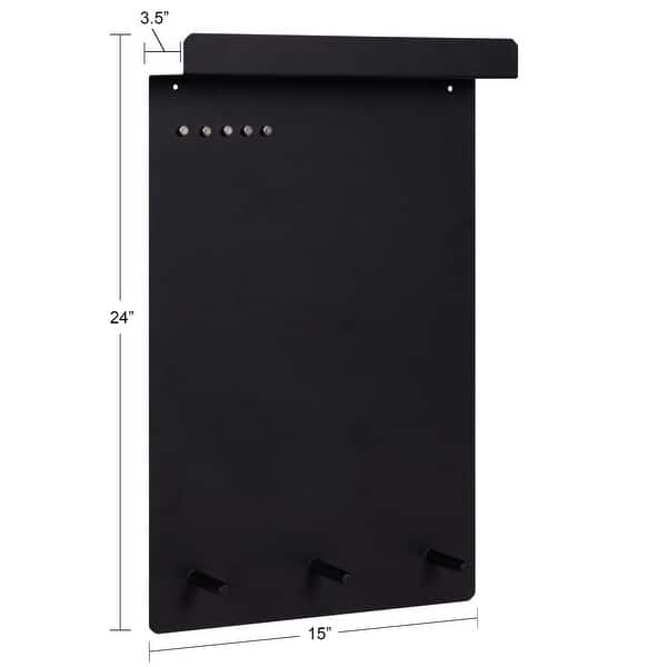 Kate and Laurel Mezzo Magnetic Wall Organizer with Hooks - 15x24 - Bed ...