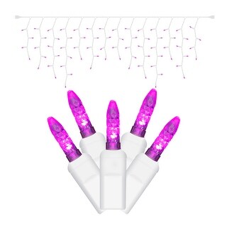 Vickerman 70 Purple Twinkle M5 LED Icicle Light on White Wire, 9 ...