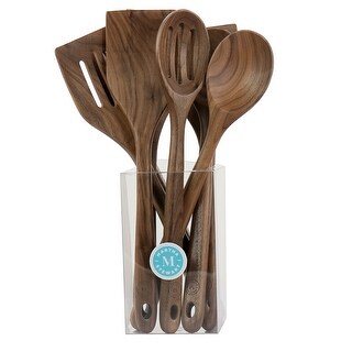 Walnut Wood 8 Piece Wooden Kitchen Tool Set - 8 Pieces - Bed Bath ...