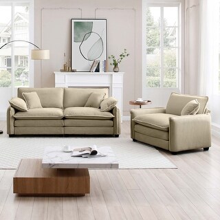 2 Pieces Sofa Set Consists of a Single Seat Sofa and a 2-Seater Sofas ...