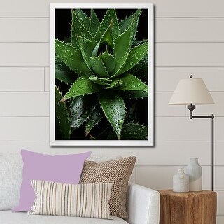 Designart "Cactus Emerald Spikes " Cactus Framed Wall Art Prints - Bed ...