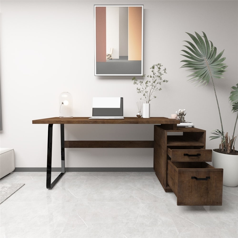 Home Office Computer Desk with Drawers Writing Study Table - On Sale ...
