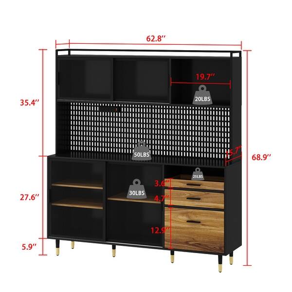 Sideboard Buffet Organizer Kitchen Pantry Storage Cabinet Garage - 32.8 ...