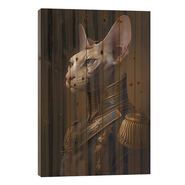 The Sphinx Cat In A General's Uniform. Print On Wood by Ievgeniia ...