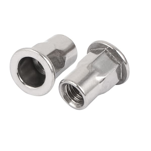 M6 Flat Head Rivet Nut Rivnut Insert Nutsert Silver Tone 20pcs - Bed Bath & Beyond - 18357460