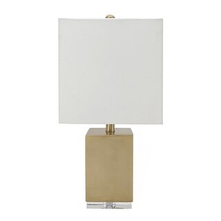 A&B Home Metal Square Table Lamp - Gold/White - Bed Bath & Beyond ...