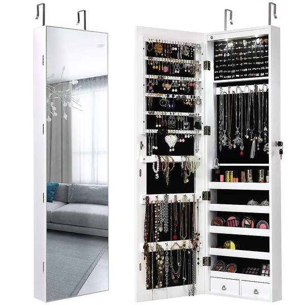 Wall Door Jewelry Armoire Cabinet with Full Length Mirror On Sale Bed Bath Beyond 31707167
