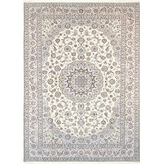 Canvello Silkroad Nain Light Blue Area Rug - 8'2" X 11'5" - Ivory - 8 ...