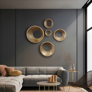 Gold Metal Large Metallic Disk Plate Wall Decor (Set of 3) - On Sale ...