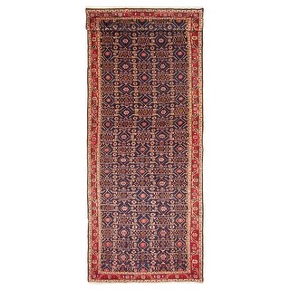 ECARPETGALLERY Hand-knotted Andelz Navy Wool Rug - 3'5 x 9'7 - Bed Bath ...